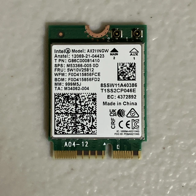 INTEL AX211 WIFI 6E CNVio2 Adapter w/Tri Band 2.4 | 5 | & 6GHz AX211NGW ...