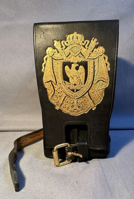 JOLIE BOÎTE/COFFRET CUIR Armoirie/ Blason/aigle Rangement Cartes Jeux ♥ ...