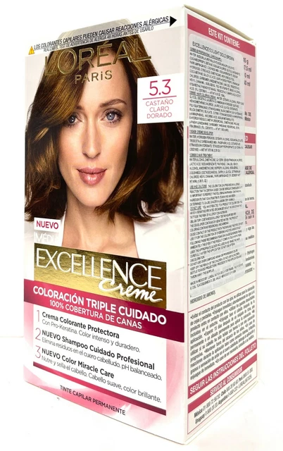 LOREAL PARIS EXCELLENCE Creme Permanent Hair Color Spanish 5.3, CASTANO ...