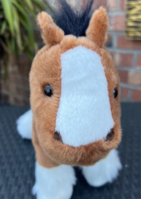 CHESTNUT PONY SOFT Toy Plush 15” Brown White Black Mane Vgc £12.95 ...
