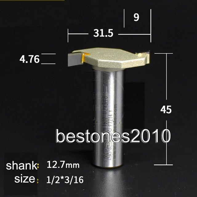 ARDEN T SLOT Slotting Router Bit 1/2*3/16“-1/2" Shank 1/2×3/16 T Slot ...