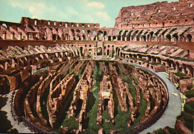 CARTOLINA COLOSSEO E i nuovi scavi punto di riferimento storico Roma ...