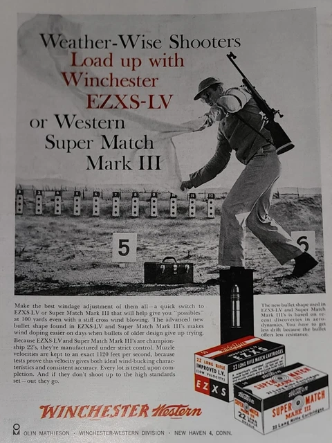 WINCHESTER WESTERN GUN Ammo Magazine Ad Picture Vtg Shooting Wall Art ...