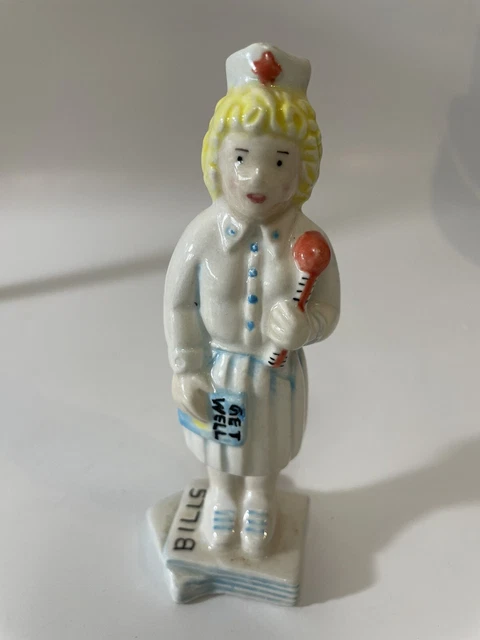 VINTAGE NURSE 2 Hole Salt/Pepper Shaker Thermometer Get Well Bills $8. ...