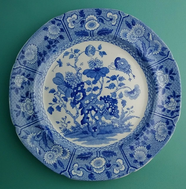 ANTIQUE SPODE GEORGIAN Blue and White Plate India Pattern c1820 25cm ...