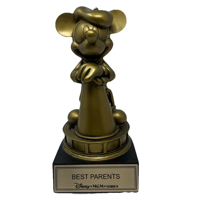 DISNEY MGM STUDIOS Golden MICKEY MOUSE "BEST Parents” Award Trophy ...