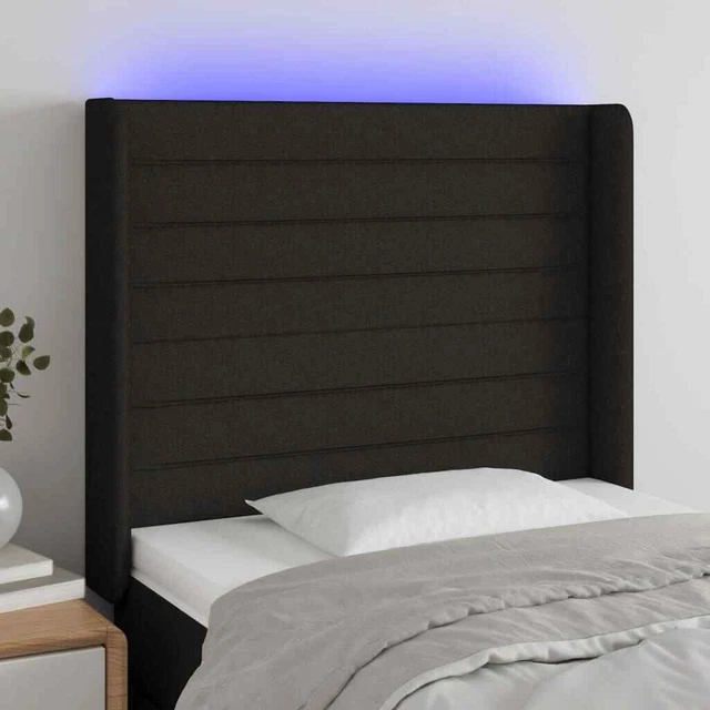 TÊTE DE LIT à LED Noir 93x16x118/128 cm Tissu EUR 228,98 - PicClick FR