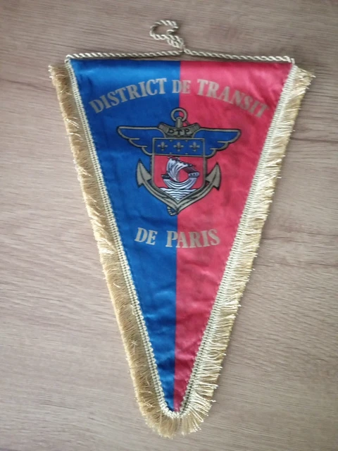 ANCIEN VINTAGE FANION Marine Militaire District De Transit De Paris ...