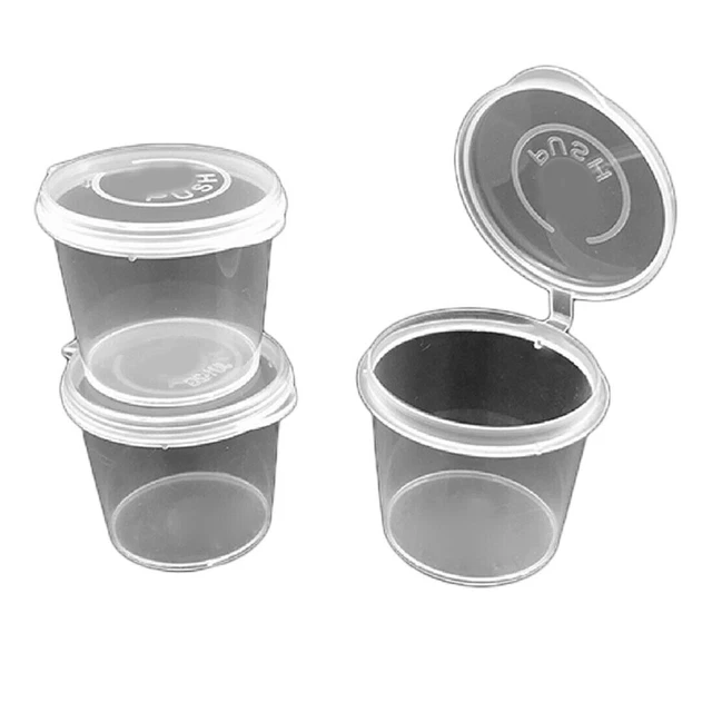 BULK PACK OF 1oz 25ml 35ml Plastic Sauce Containers Clear Easy to Clean ...