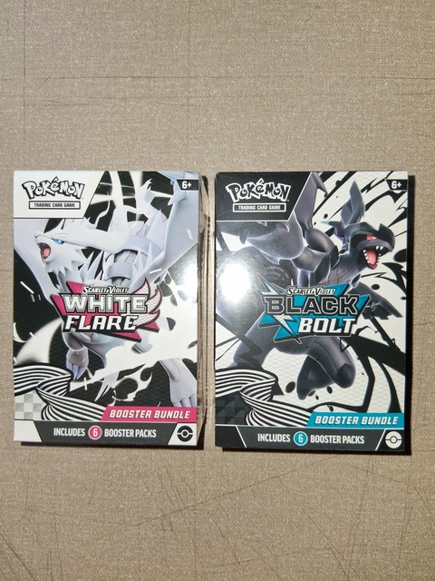 POKEMON BLACK BOLT and White Flare Booster Bundle 6 packs Set of 2 ...
