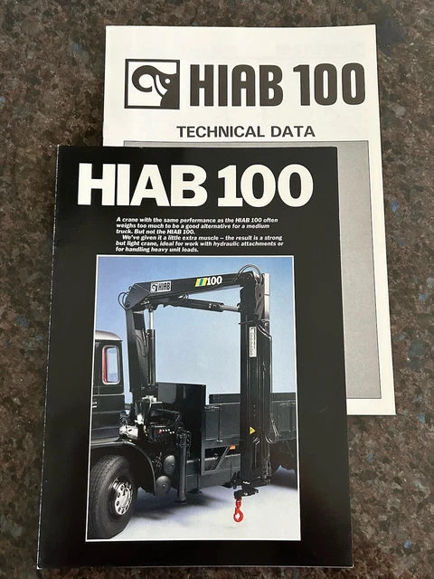 HIAB 100 LORRY loader crane leaflet & spec sheet.. DAF MAN VOLVO SCANIA ...