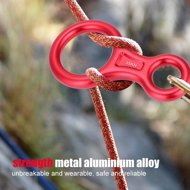 35KN FIGURE 8 Word Rope Descender Rappel Ring Rock Climbing Rescue Gear ...