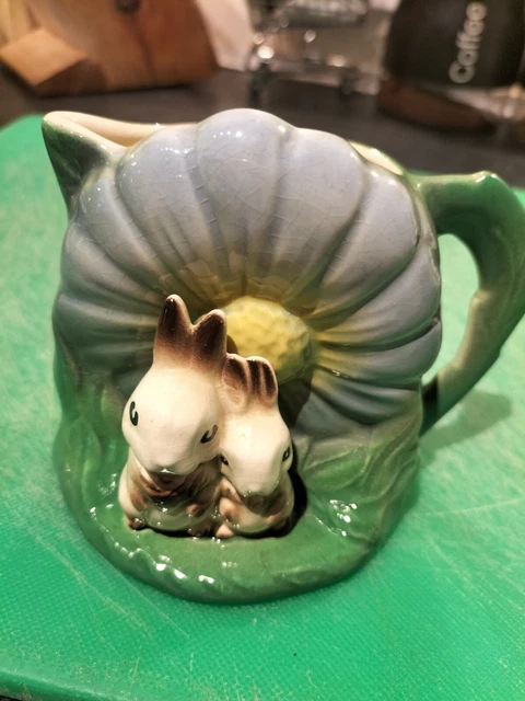 VINTAGE HORNSEA FAUNA Daisy Pottery Milk Jug With Rabbits & Flower £7. ...