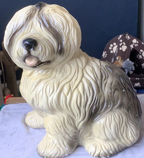 PLASTER OLD ENGLISH Sheep Dog Model (Dulux Dog) 36cm tall. Good ...