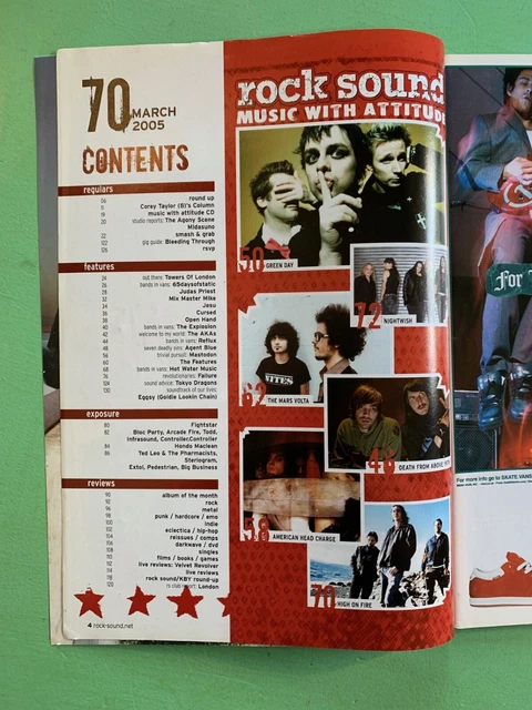 ROCK SOUND MAGAZINE No.70 GREEN DAY Fightstar Judas Priest Mars Volta ...