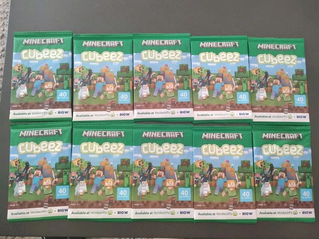 MINECRAFT CUBEEZ 2025 Woolworths x 10 New Unopened Packs $20.00 ...