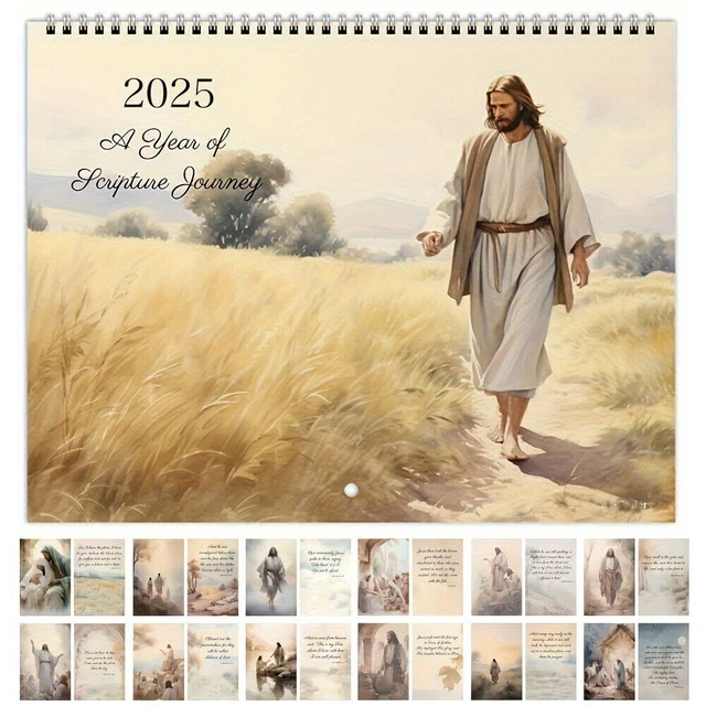 JESUS CHRIST CALENDARS 2025 Christian Faith Jesus Monthly Wall Calendar ...