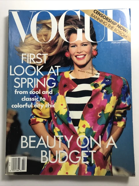 VOGUE MAGAZINE FEBRUARY 1991 US American Edition Spring Looks, Claudia ...