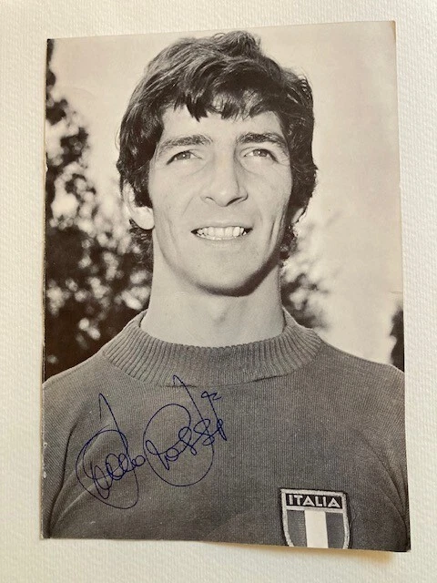 PAOLO ROSSI FOTO originale con autografo Italia Vicenza 1978 EUR 24,99 ...