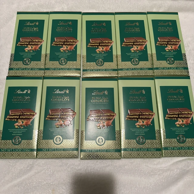 LINDT DUBAI STYLE milk Chocolate Pistachio & Kadayif Lot Of 10 Expired ...