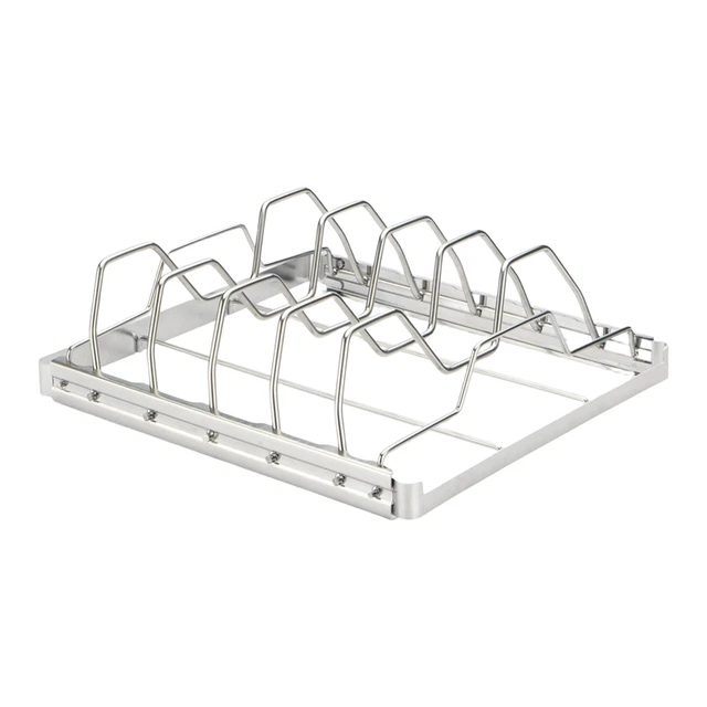 COMPACT STAINLESS STEEL Foldable Grill Rack for Ribs Steak Outdoor ...