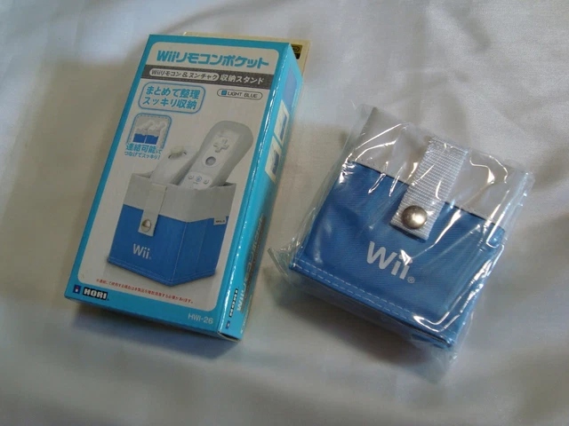 NINTENDO WII HORI Blue & White Wiimote Remote Nunchuk Canvas Stand ...