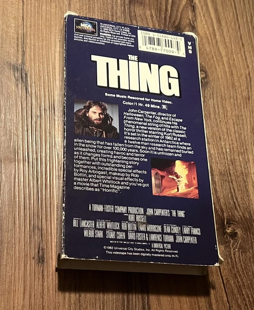THE THING VHS John Carpenter's classic horror movie. $54.99 - PicClick CA