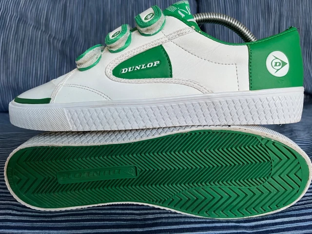 DUNLOP GREEN FLASH Trainers Sneakers Leather Mens Uk8 £49.50 - PicClick UK