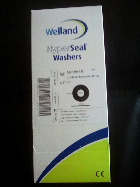 NEW BOXED HYPER seal..washers...with Manuka honey.ostomy stoma ...