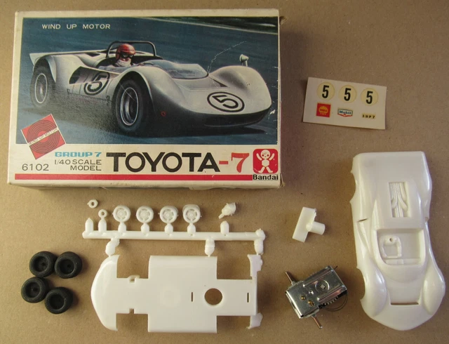 TOYOTA-7 GROUP 7 1/40 Scale Wind Up Motor Bandai Model 1960s EUR 17,98 ...
