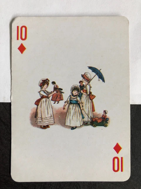 VINTAGE RETRO ART Swap Playing Card: English Girls Lady & Doll Toy ...