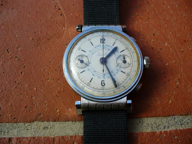 OROLOGIO CRONOGRAFO SUPER-ROYAL 45x38mm anse snodate ruota colonne ...