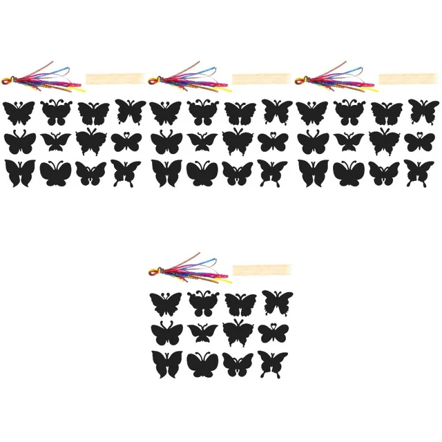 48 PCS SCRATCH Paper Novel geformte Kratzermalerei Papierkunst DIY ...