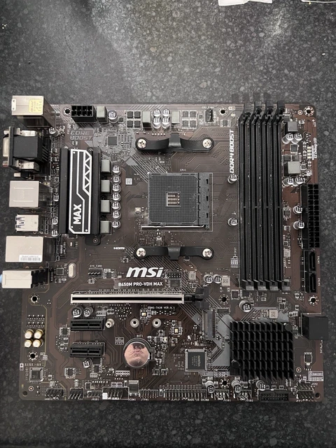 MSI B450M PRO-VDH MAX, AMD AM4 B450 Micro ATX Motherboard £50.00 ...
