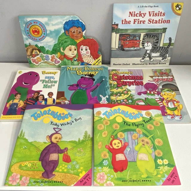 BARNEY THE DINOSAUR Teletubbies Tots TV Nicky Children’s 7 x Books Vtg ...