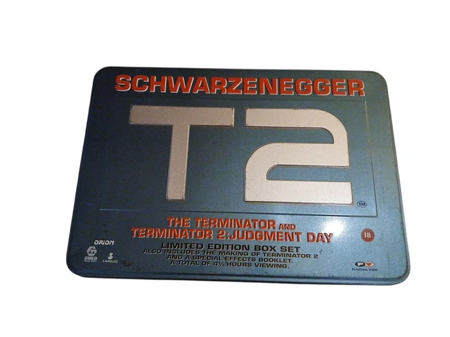 VINTAGE T2 TERMINATOR 2 Double VHS BOX SET Metal Steel Tin LIMITED ...