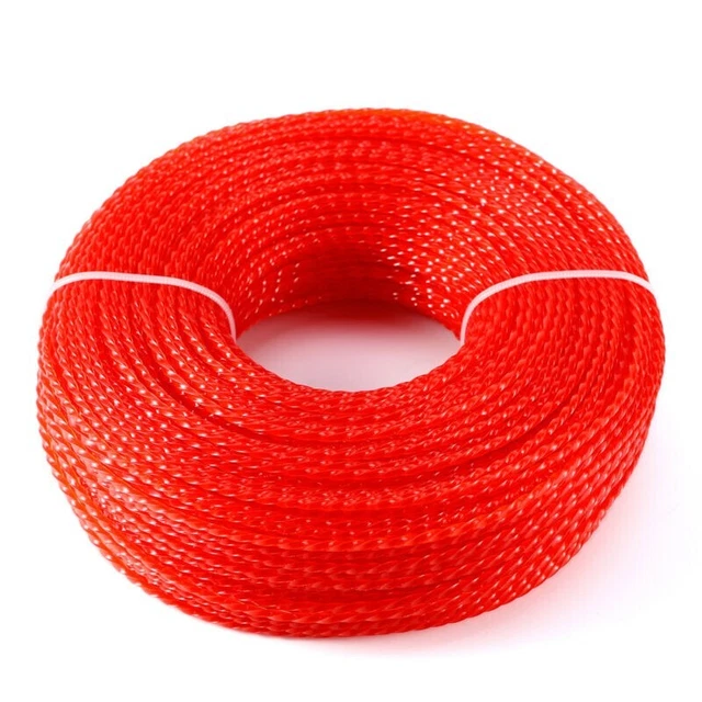 FIL DE LIGNE en nylon rouge pratique 2 4 mm x 100 m pour tondeuse pour ...