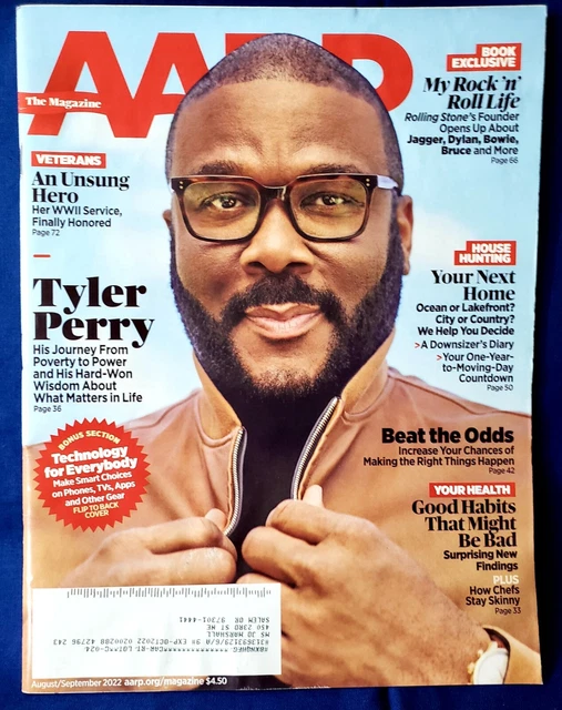 AARP MAGAZINE AUG/SEPT 2022 Tyler Perry Cover Tech For Everybody Jan ...