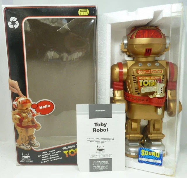 VINTAGE NEW BRIGHT Walking Talking Toby Robot #1180 Hong Kong £59.99 ...
