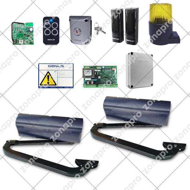 KIT GENIUS FAAC Automazione Cancello a Battente TRIGON 02 6170150 230V ...