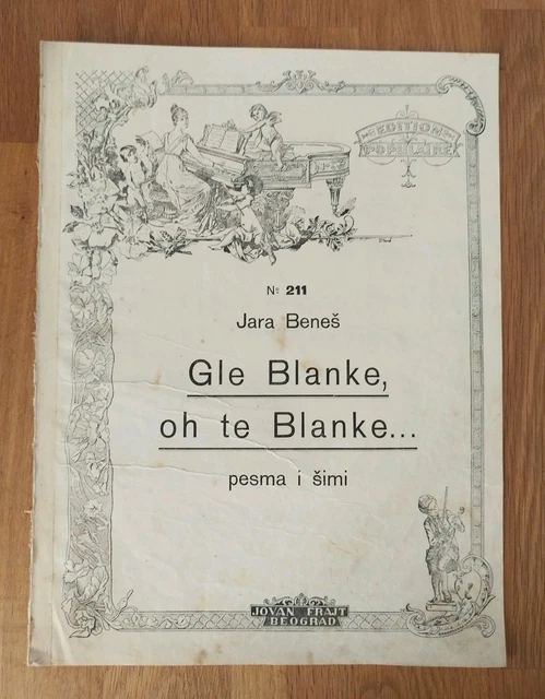SPARTITO MUSICALE - GLE BLANKE, OH TE BLANKE - pesma i simi - Jara ...