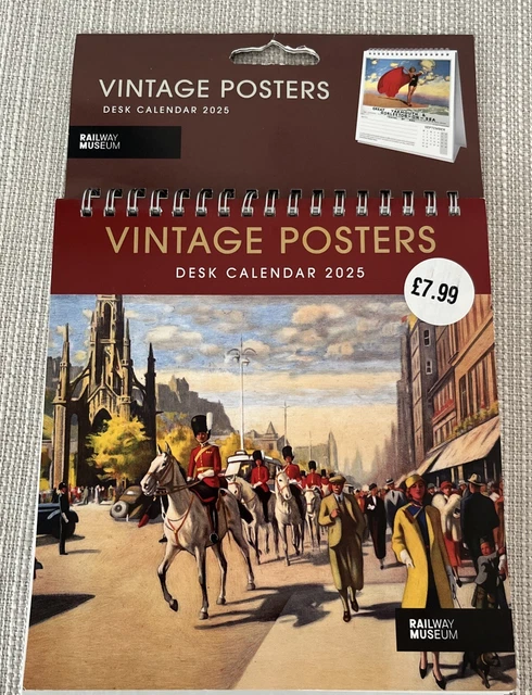 VINTAGE POSTERS NATIONAL Railway Museum Easel art Desk Calendar 2025 ...