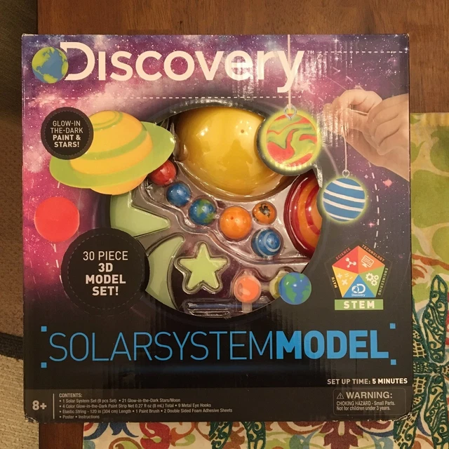 DISCOVERY CHANNEL KIDS STEM 3D Glow-in-the-Dark Solar System Model Kit ...
