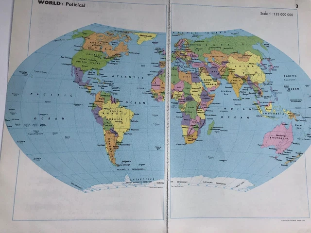 1994: POLITICAL MAP Of The World Europe Africa Asia Australia Maps ...