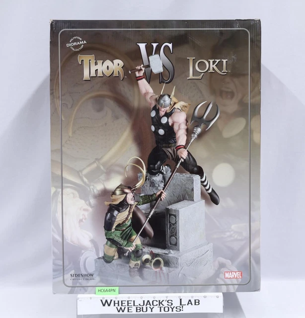 THOR VS LOKI Marvel 2007 Sideshow Collectibles Polystone Diorama 0097/ ...