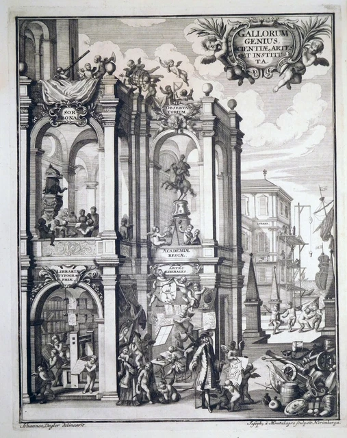 RADIERUNG, ALLEGORIE AUF Frankreich, Degler/ J. a Montalegre, 1702 ...