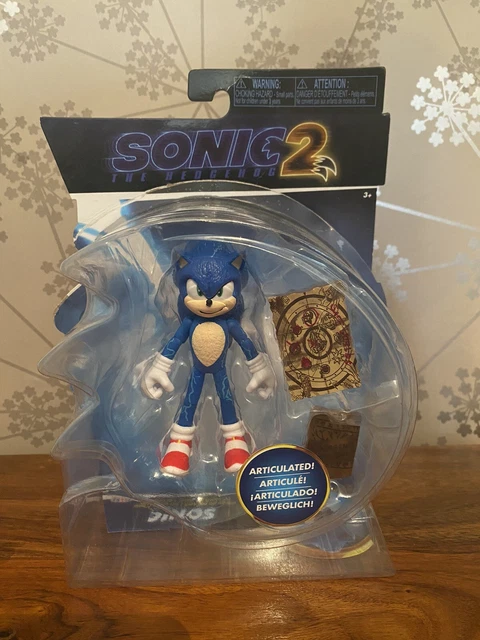 SONIC THE HEDGEHOG Movie 2 Sonic With Map and Ring Pouch 4" Articulated ...