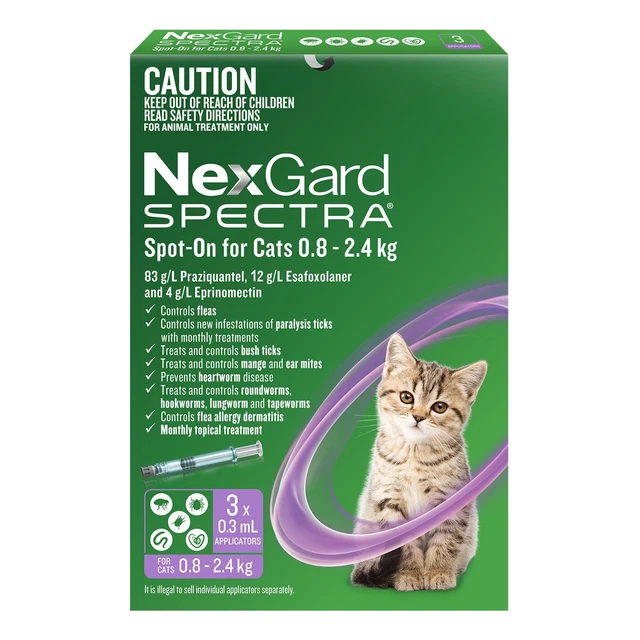 NEXGARD SPECTRA CST Spot On 0.8-2.5kg 3pk (purple) $36.05 - PicClick AU
