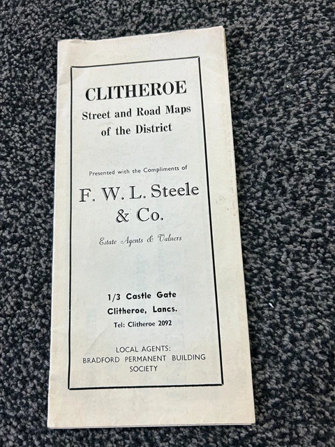 CLITHEROE STREET and Road Maps of The District ( F.W.L. Steele & Co.) £ ...