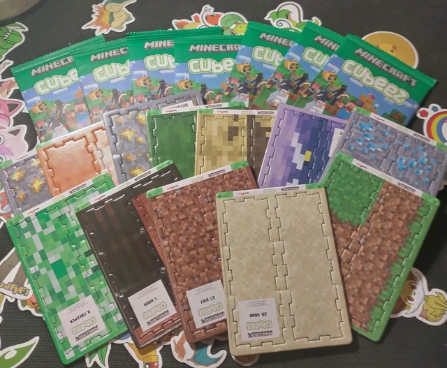 NEW MINECRAFT CUBEEZ 2025 Woolworths x 7 Unopened Packs + 12 Random ...